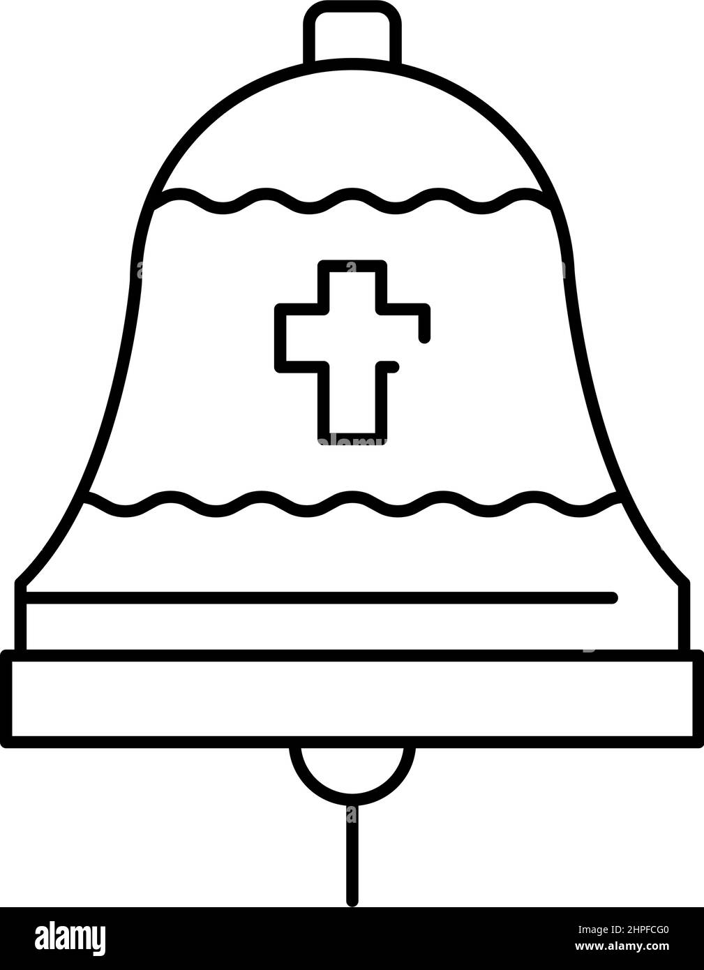bell christianity line icon vector illustration Stock Vector Image ...