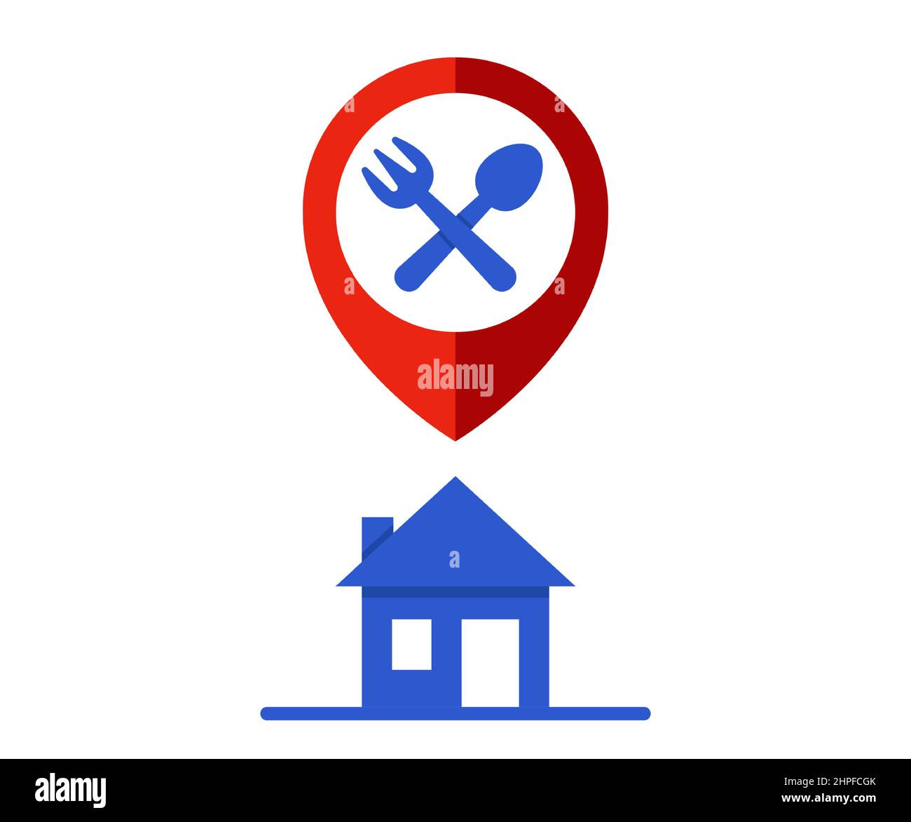 mark on the house. dine and order food at home. flat vector ...