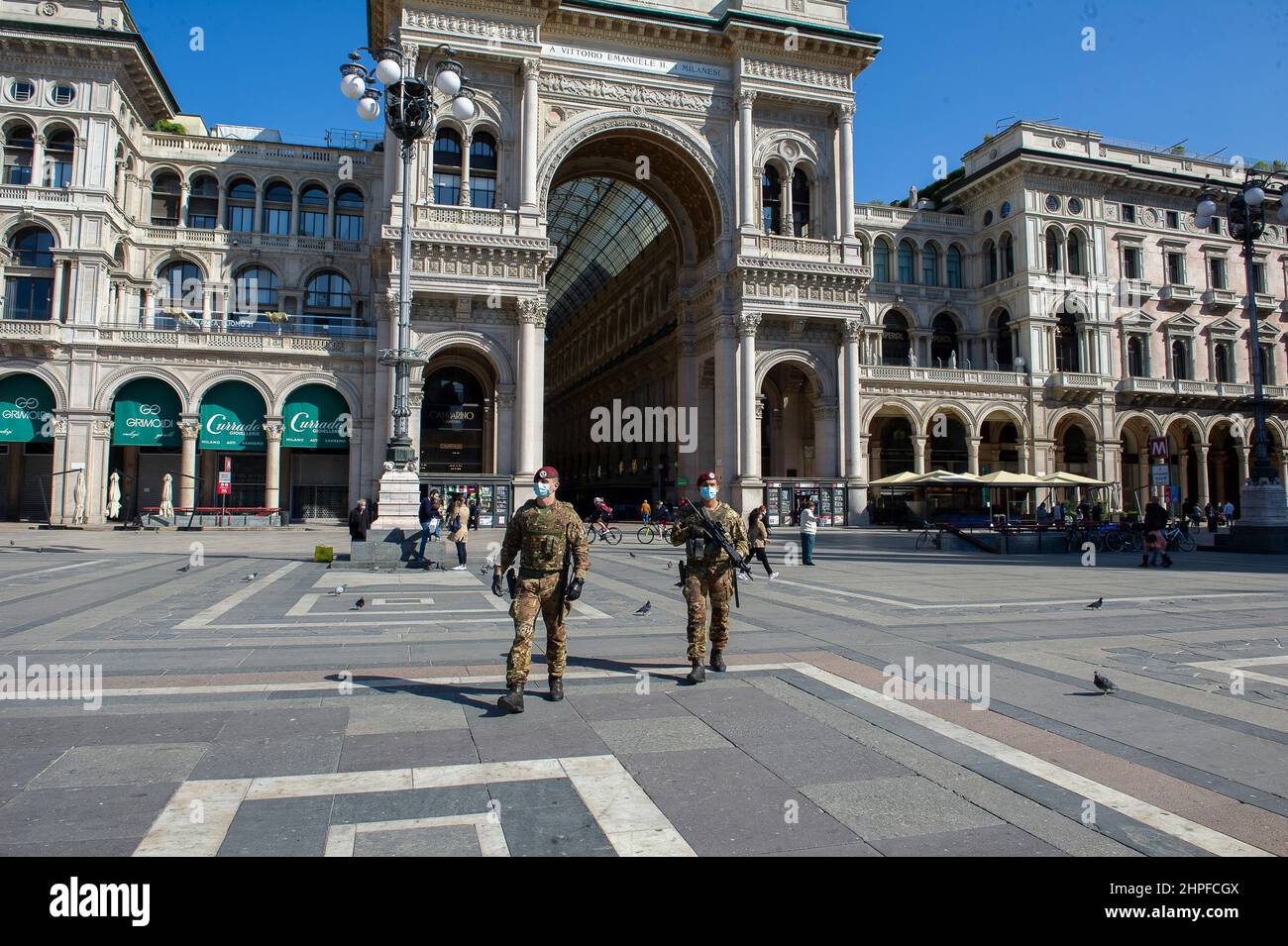 Italy, Milan,. Military patrol in Piazza del Duomo Stock Photo - Alamy