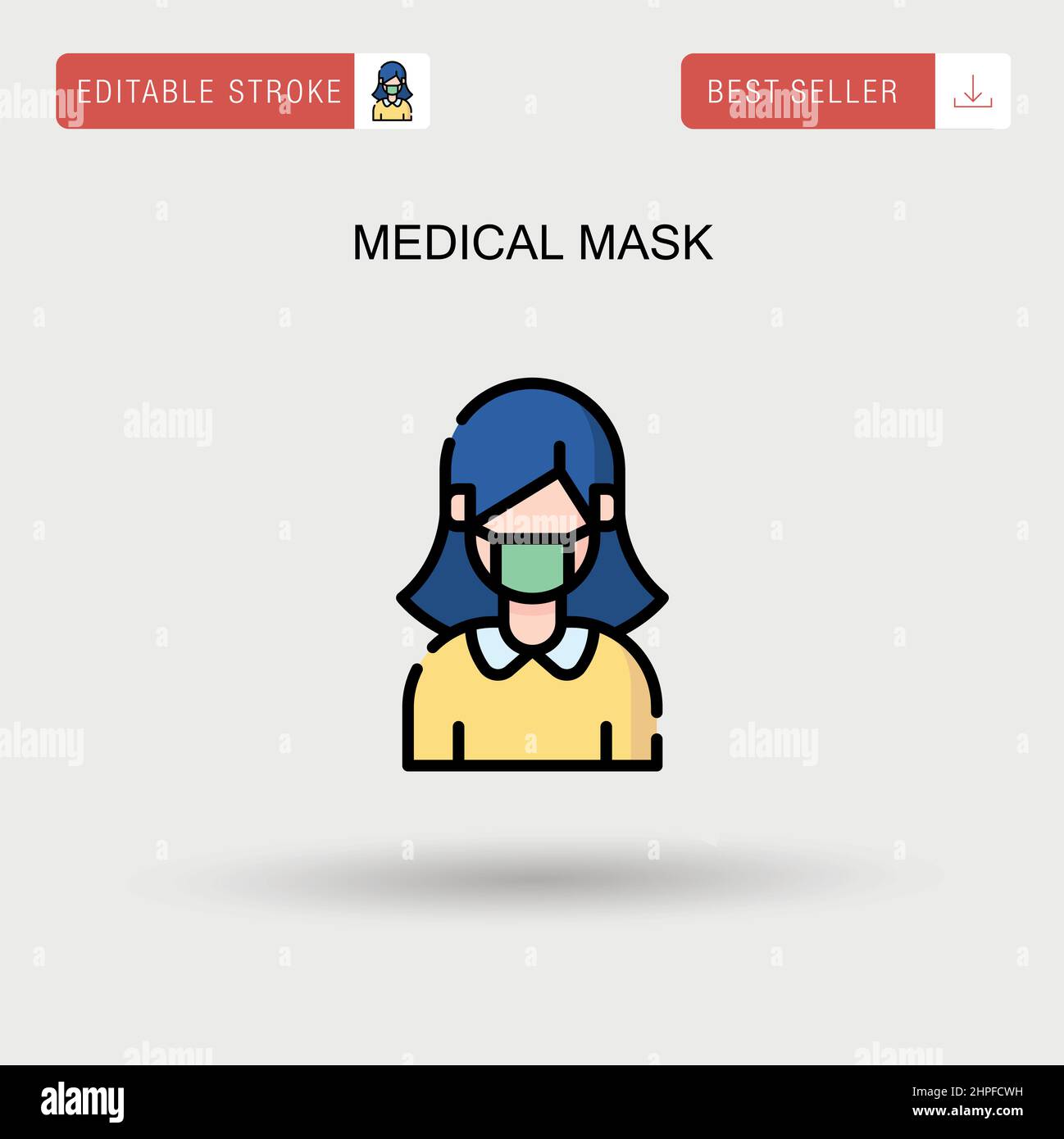 Medical mask Simple vector icon Stock Vector Image & Art - Alamy