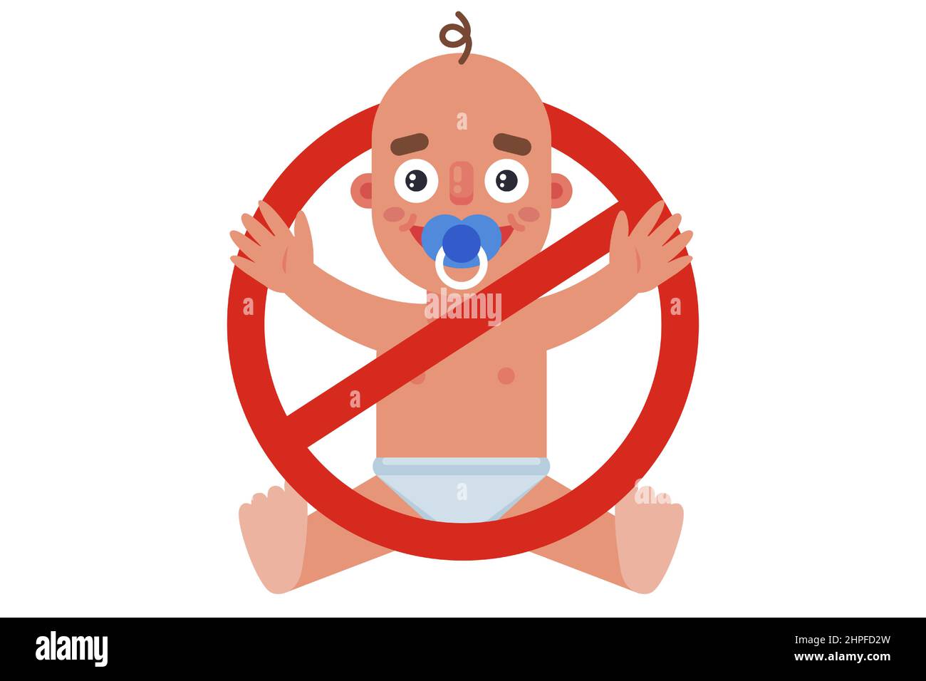 sign for childfree. ban children on a white background. flat vector ...