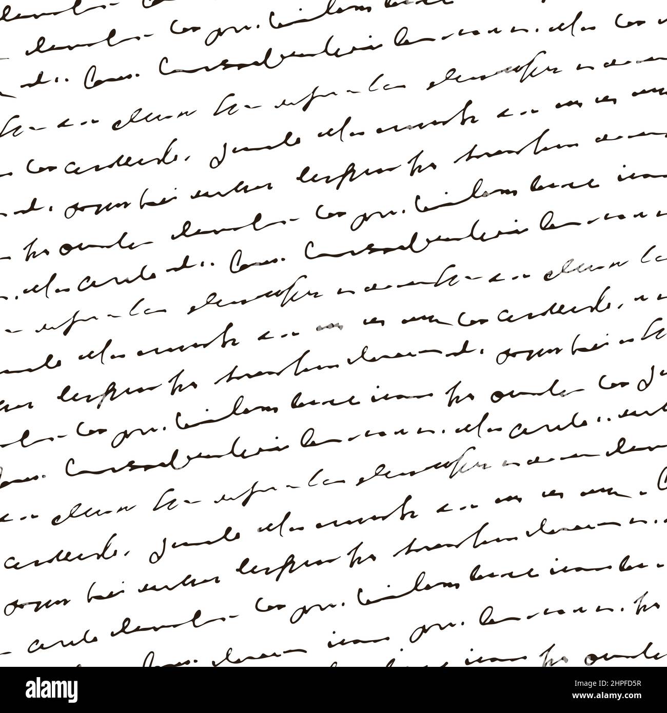 Handwritten abstract text seamless pattern, vector monochrome script ...