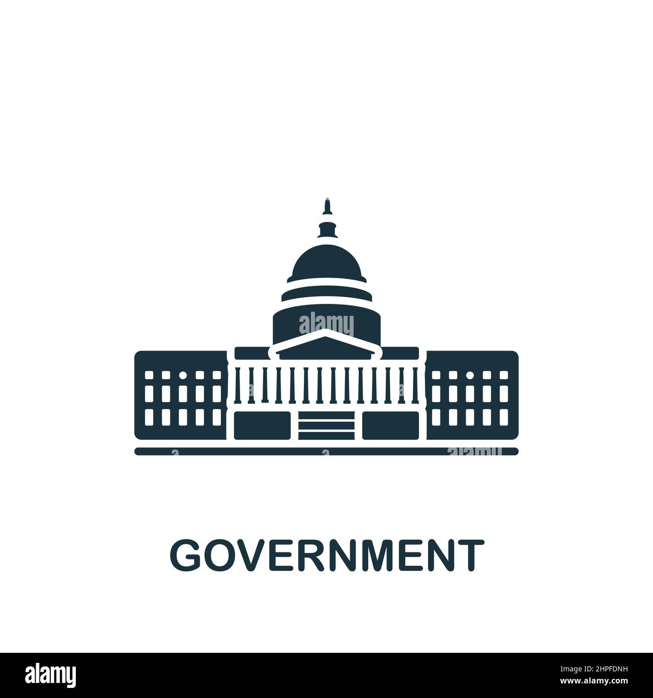 Government icon. Monochrome simple icon for templates, web design and ...