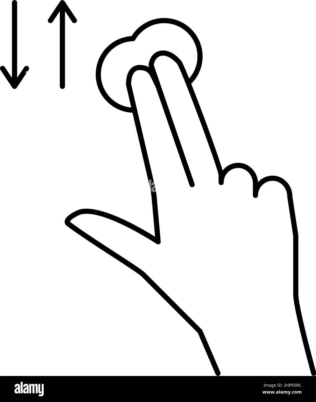 two fingers swiping on smartphone screen line icon vector illustration ...