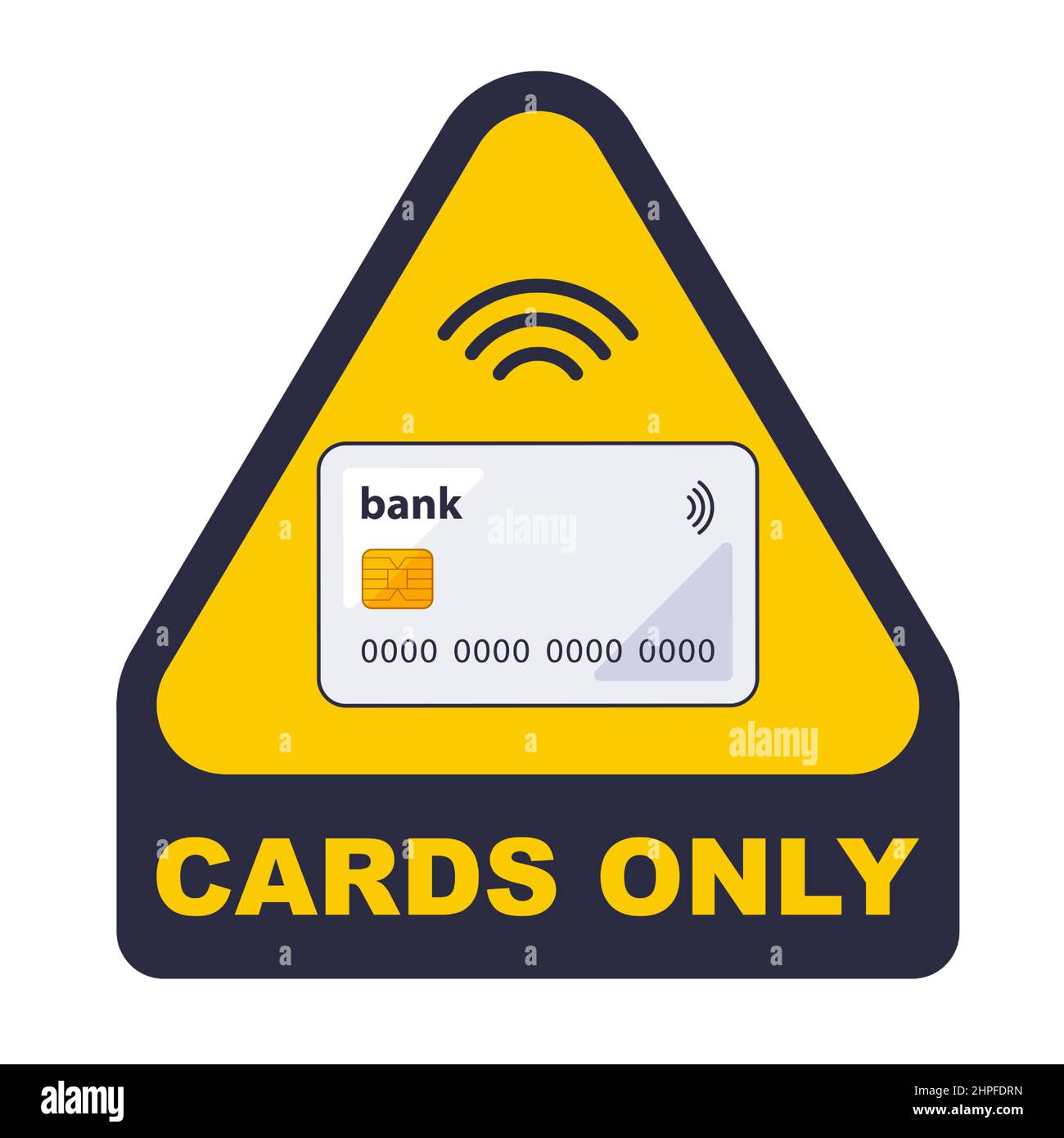 sticker payment for purchases by card only. flat vector illustration ...