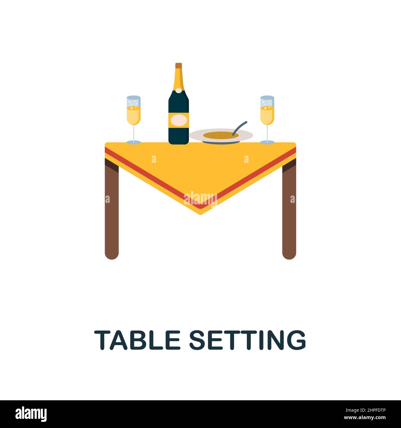 Table Setting flat icon. Colored element sign from celebration ...