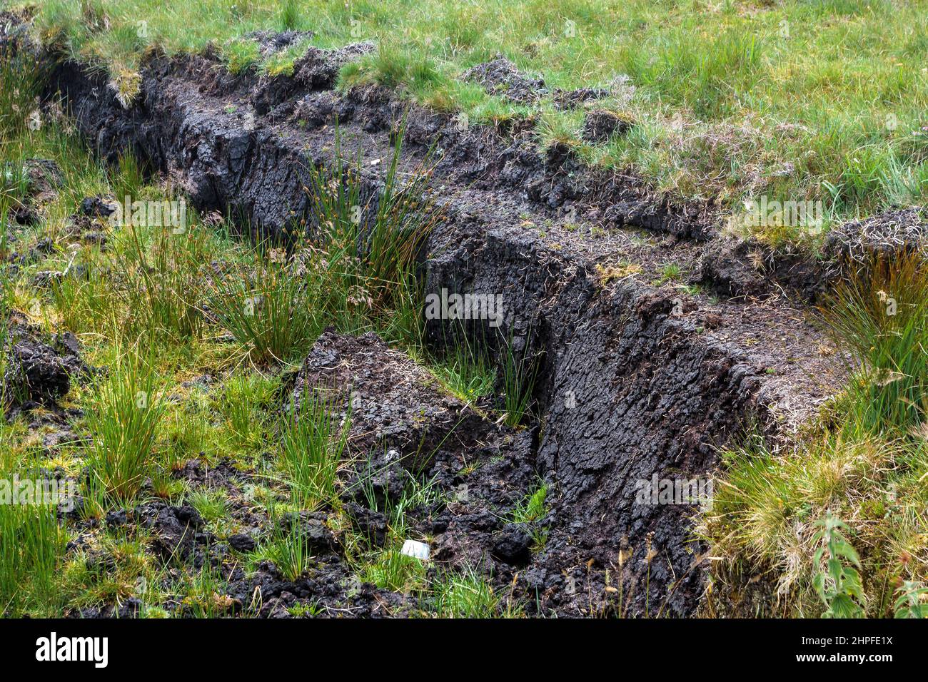 Peat extraction in Northern Ireland Stock Photo - Alamy