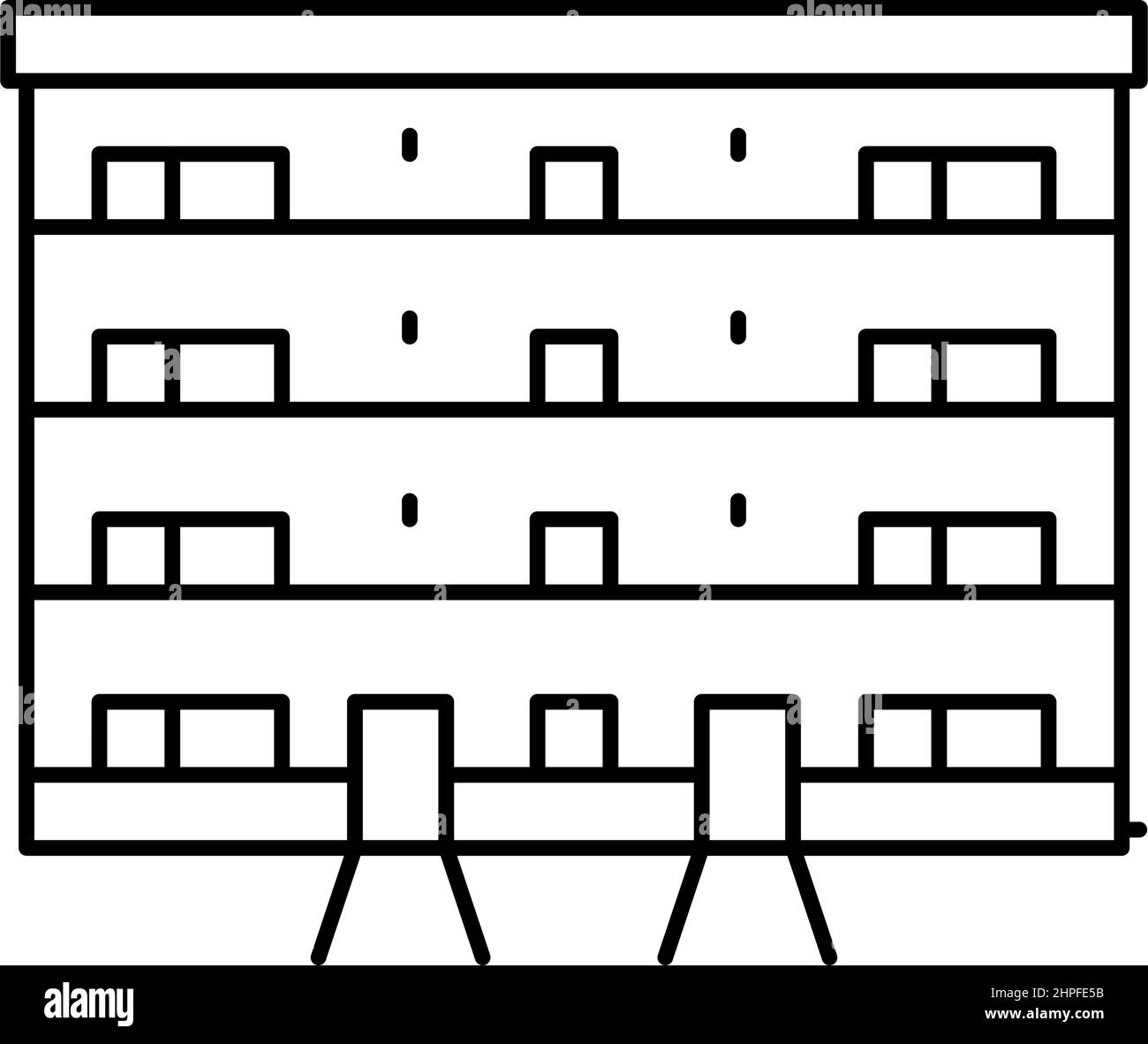 condominium house line icon vector illustration Stock Vector Image ...