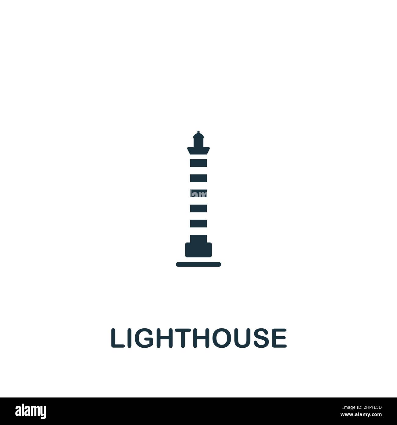 Lighthouse icon. Monochrome simple icon for templates, web design and ...