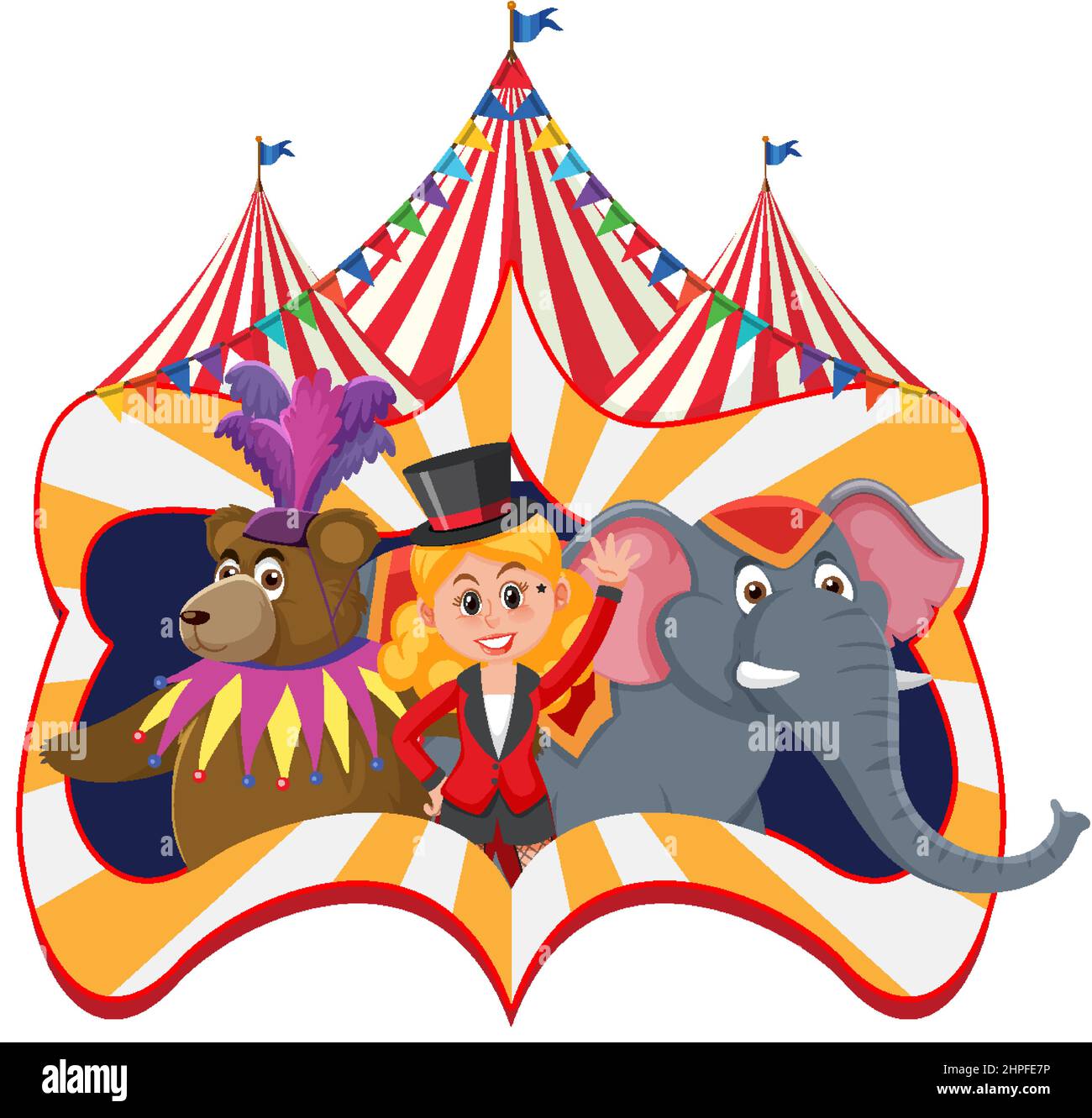 Circus character with animal performance illustration Stock Vector ...