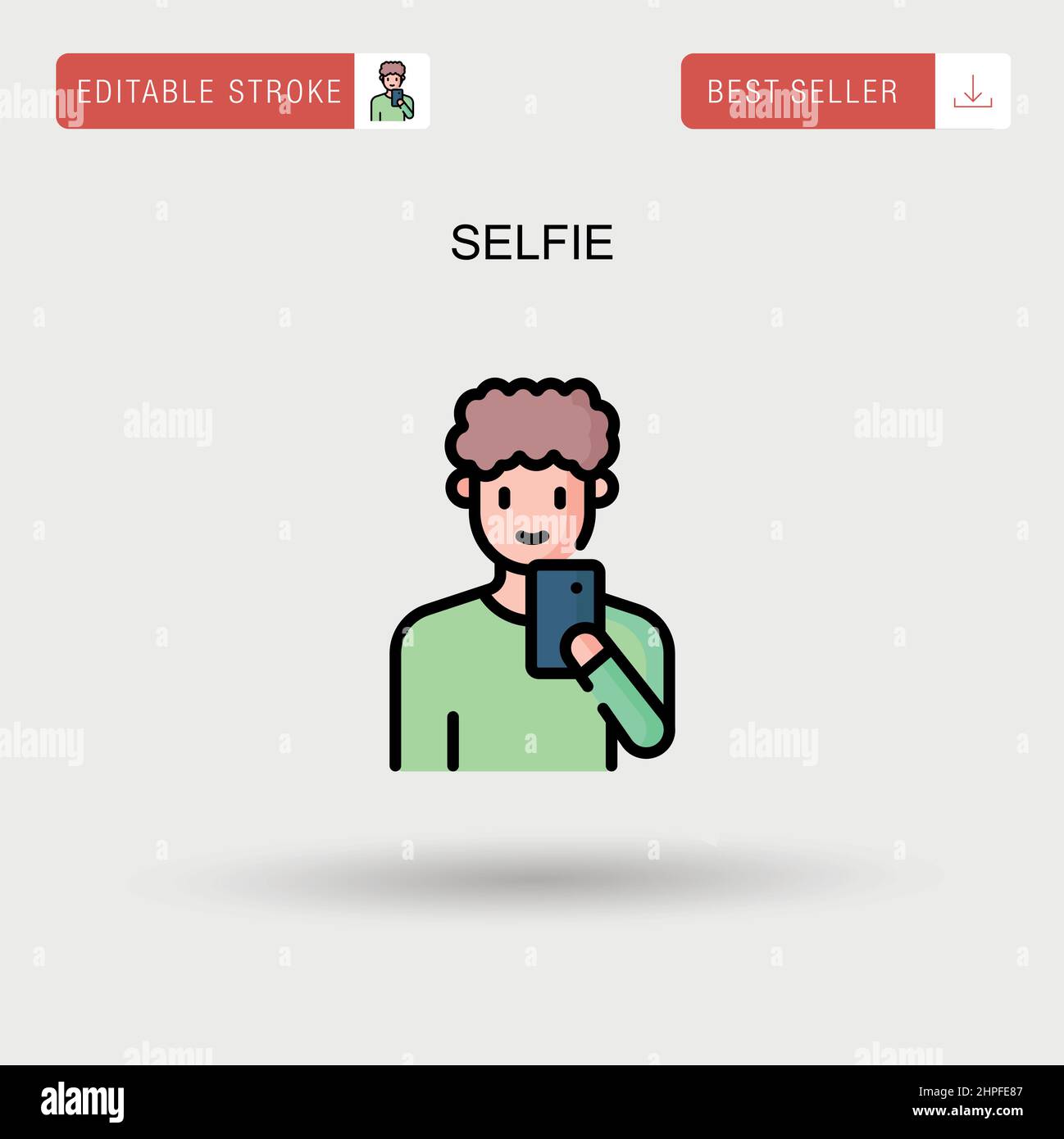 Pretty girl taking selfie Stock Vector Images - Alamy