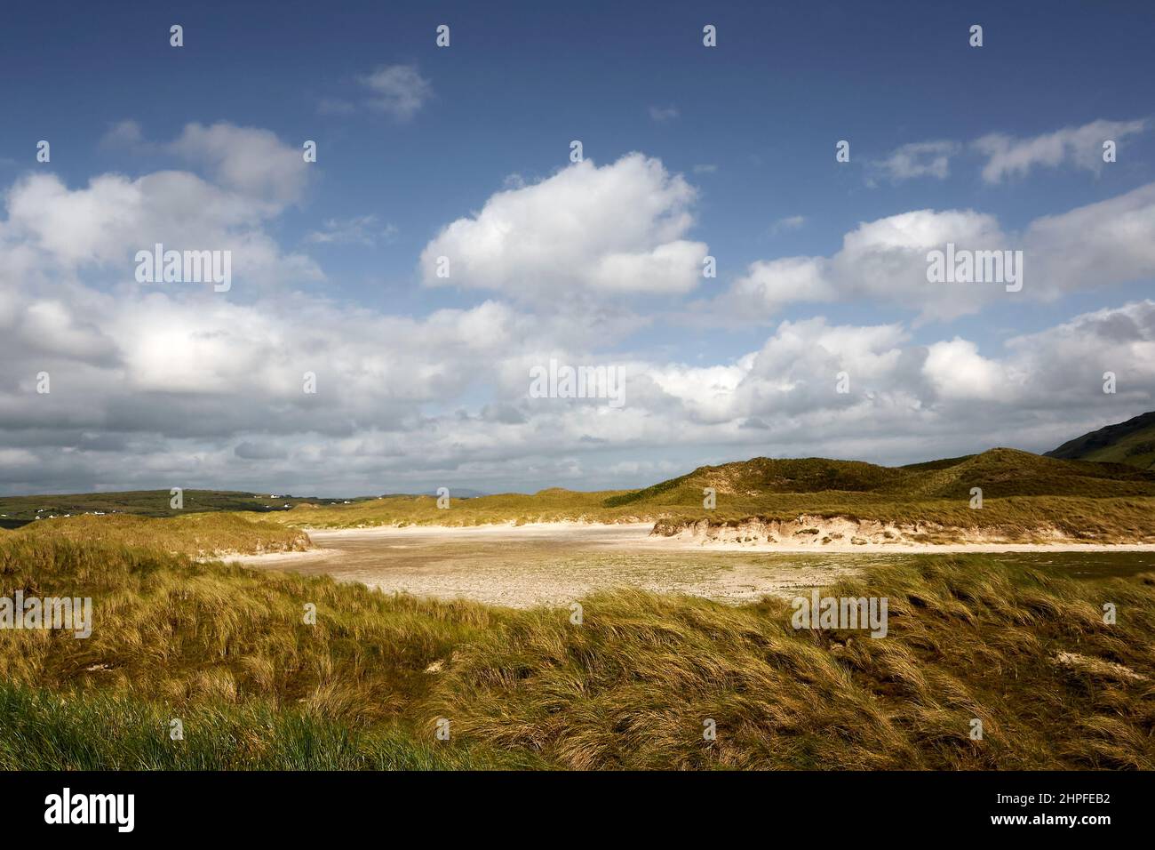 View of beach with sandy dunes in the Northern Ireland Stock Photo - Alamy