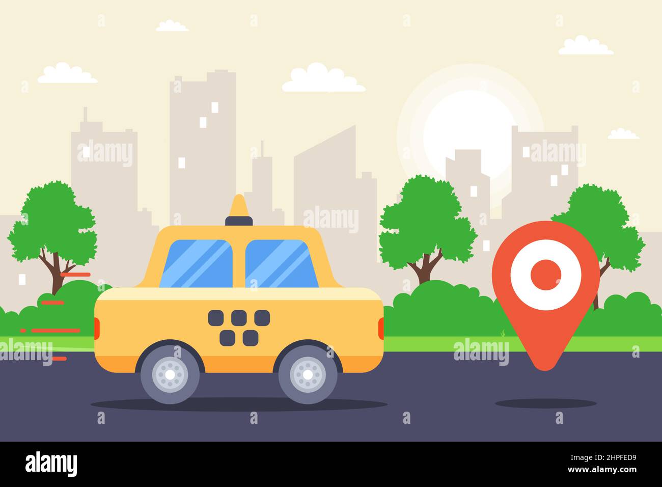 City call center for taxi. flat vector illustration Stock Vector Image ...