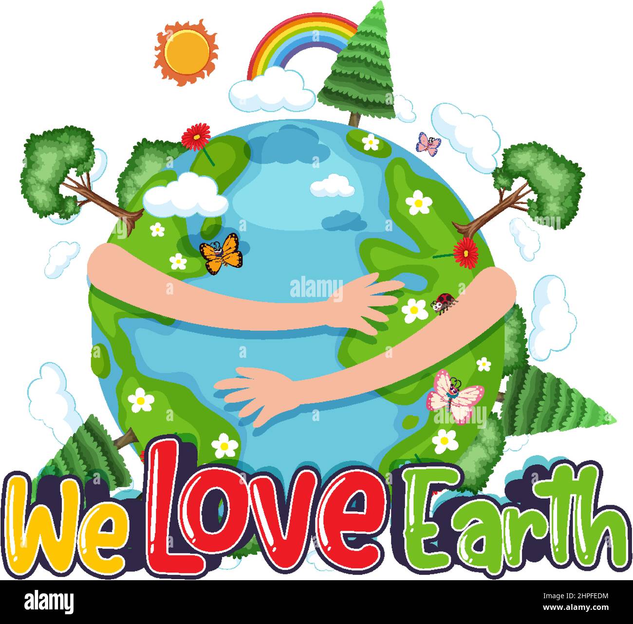 We love earth typography logo with earth and nature elements ...