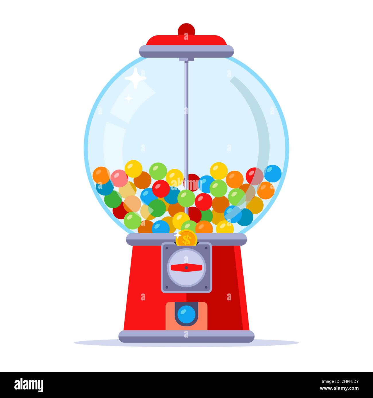 buy chewing gum for a coin in the machine. flat vector illustration ...