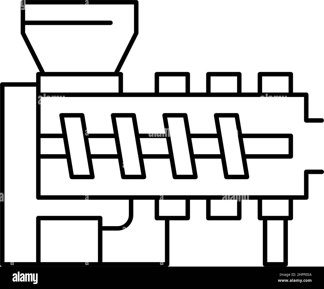 hot melt extrusion pharmaceutical production line icon vector ...