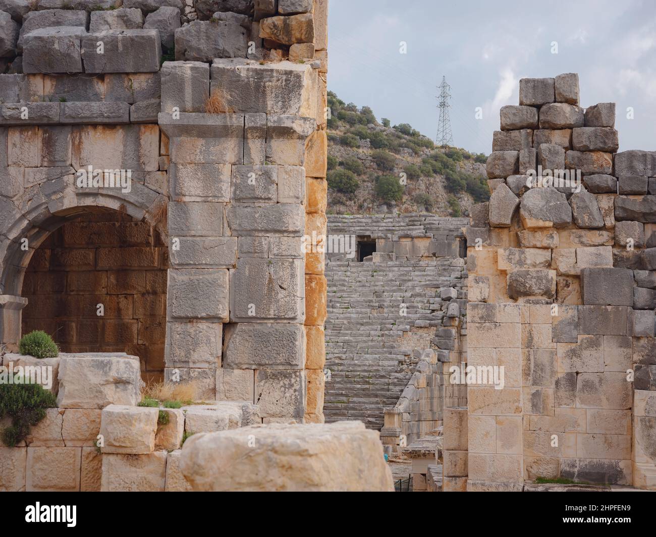 Ruins of ancient Greek-Roman amphitheatre in Myra, old name - Demre ...
