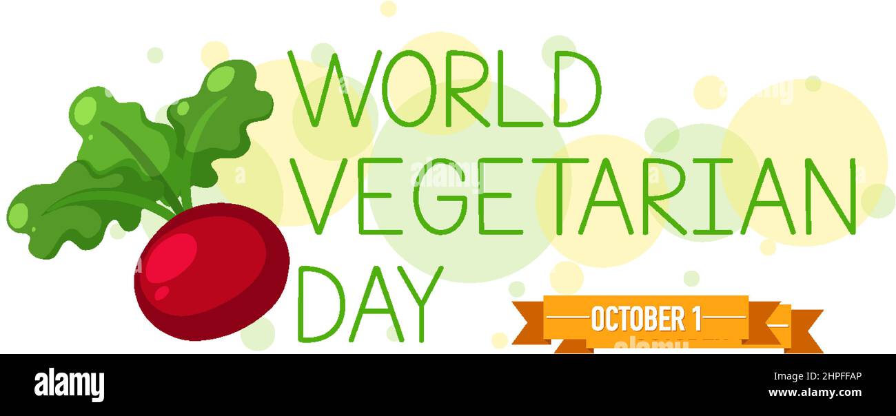 World Vegetarian Day logo with a radish illustration Stock Vector Image ...