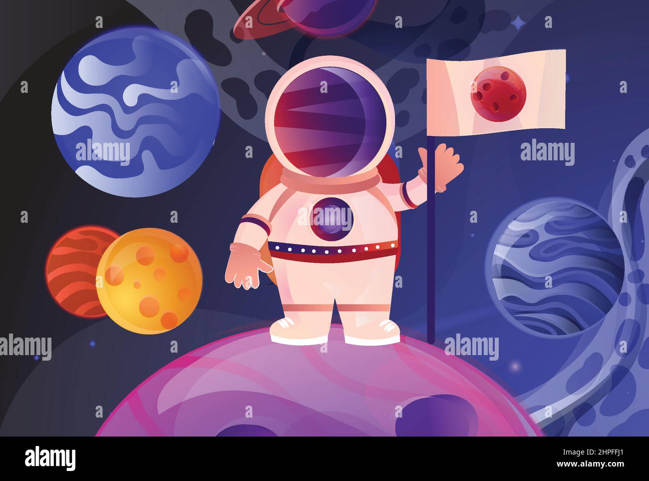 Spaceman on planet Stock Vector Image & Art - Alamy