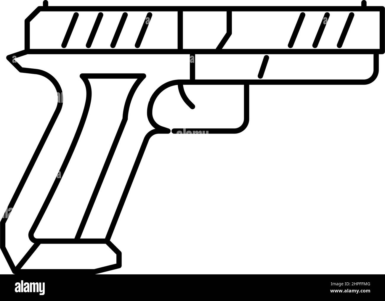 centerfire pistol line icon vector illustration Stock Vector Image ...