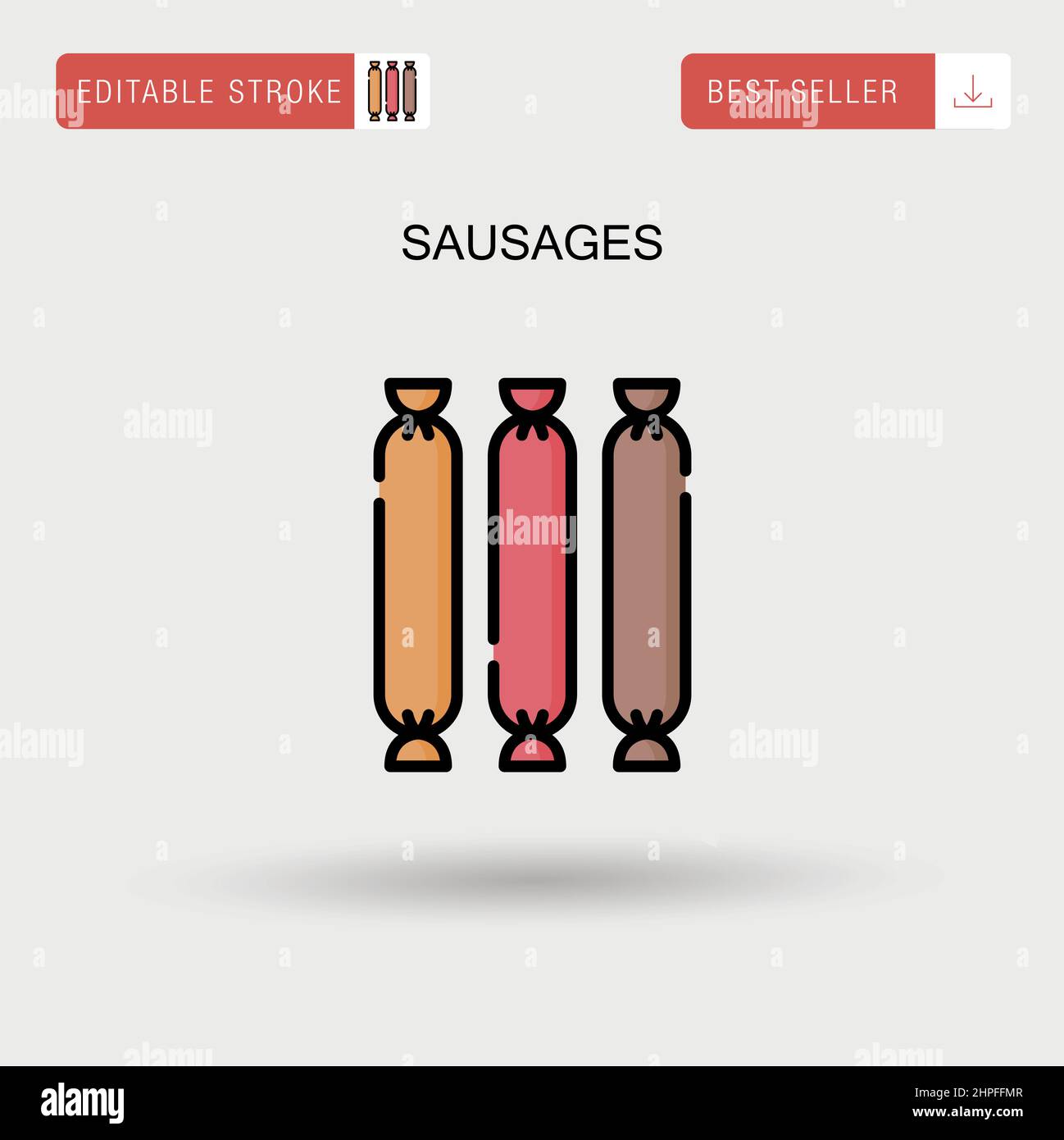 Roasted sausages Stock Vector Images - Alamy