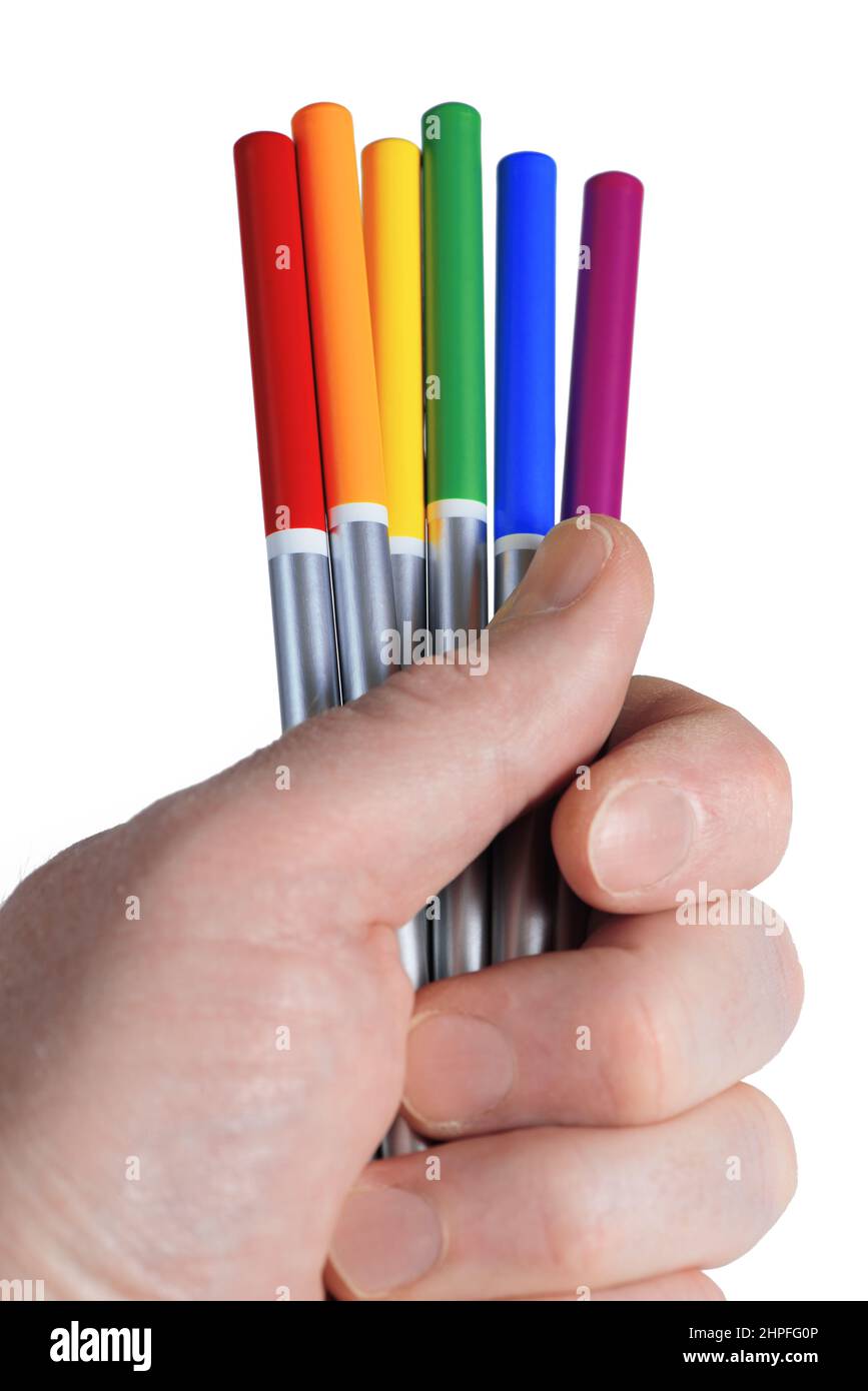 Man hand holding pencil pencils hi-res stock photography and images - Alamy