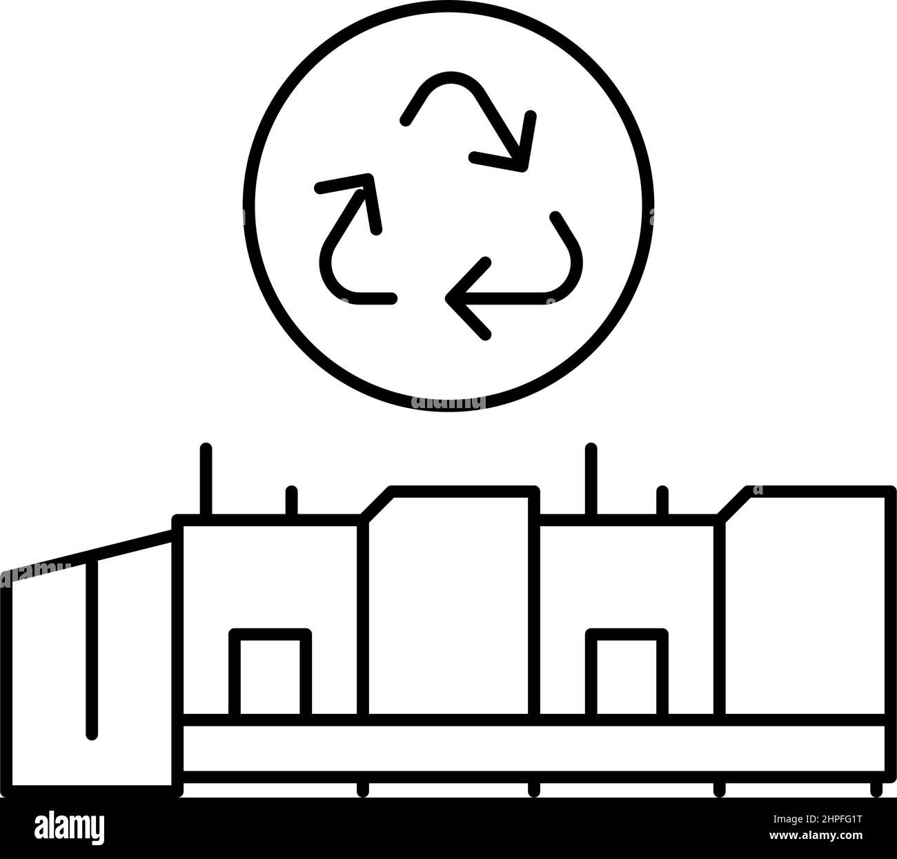 recycling textile machine line icon vector illustration Stock Vector ...