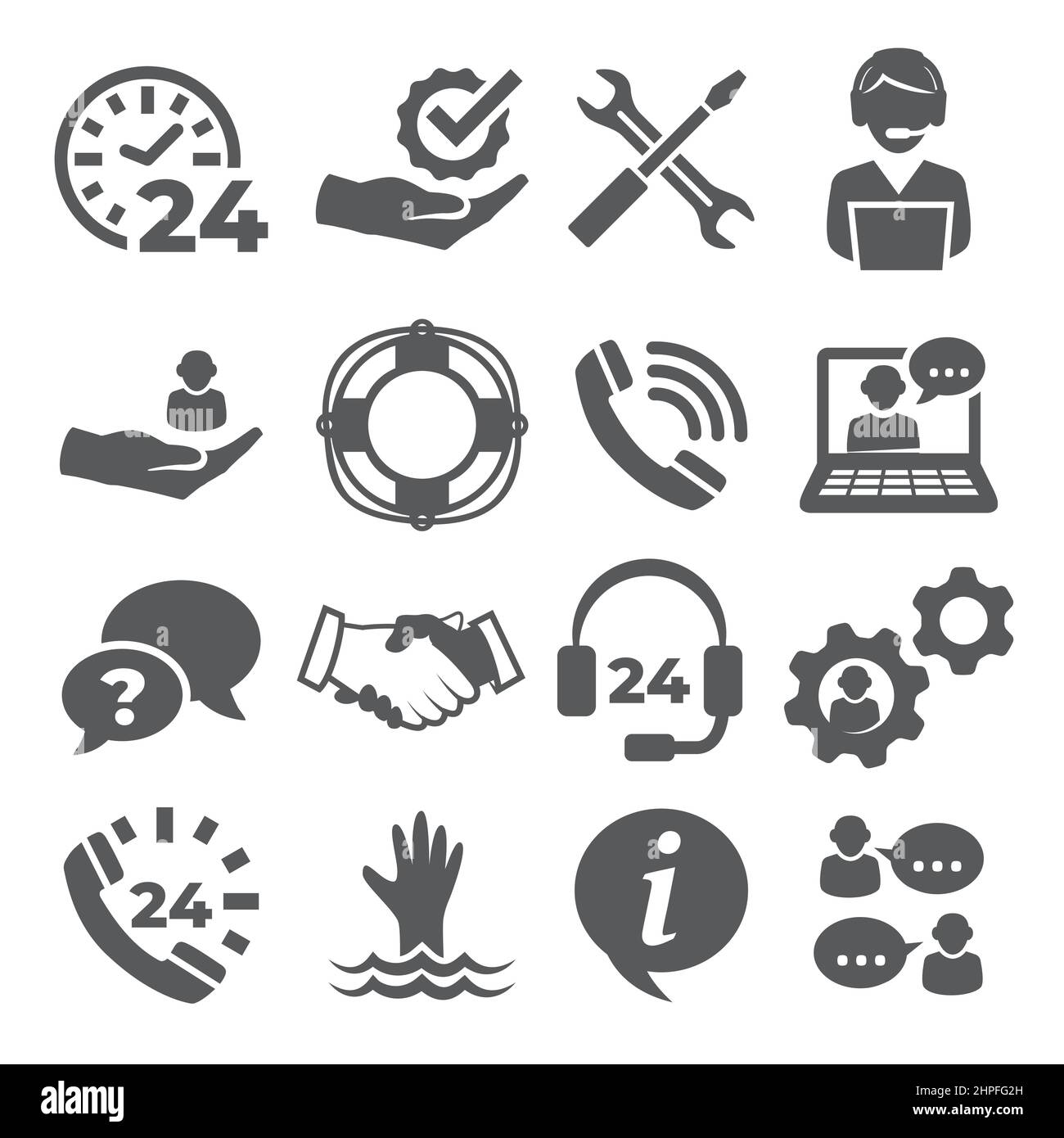 Service icons set on white background Stock Vector Image & Art - Alamy
