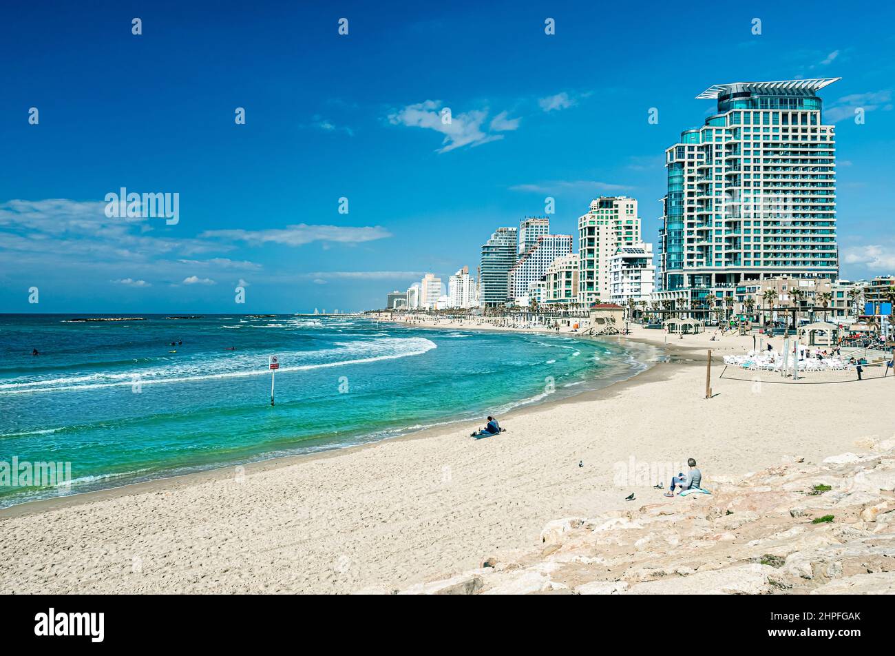 Beach resort in the summer holiday in Tel-Aviv, Israelsummertime Stock ...
