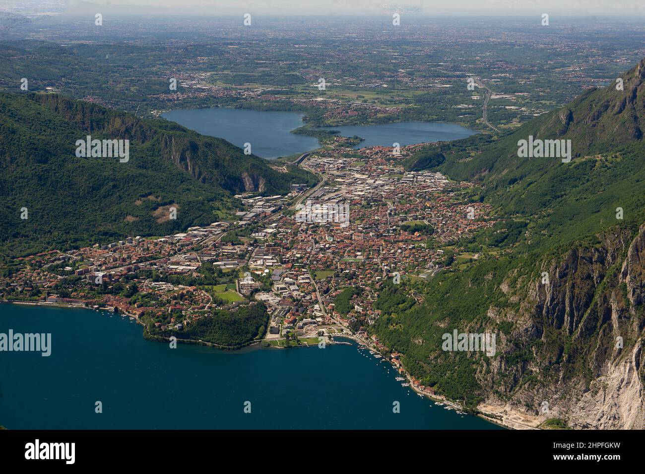Italy, Lombardy, Province of Lecco, Belvedere of the Valentino park at ...