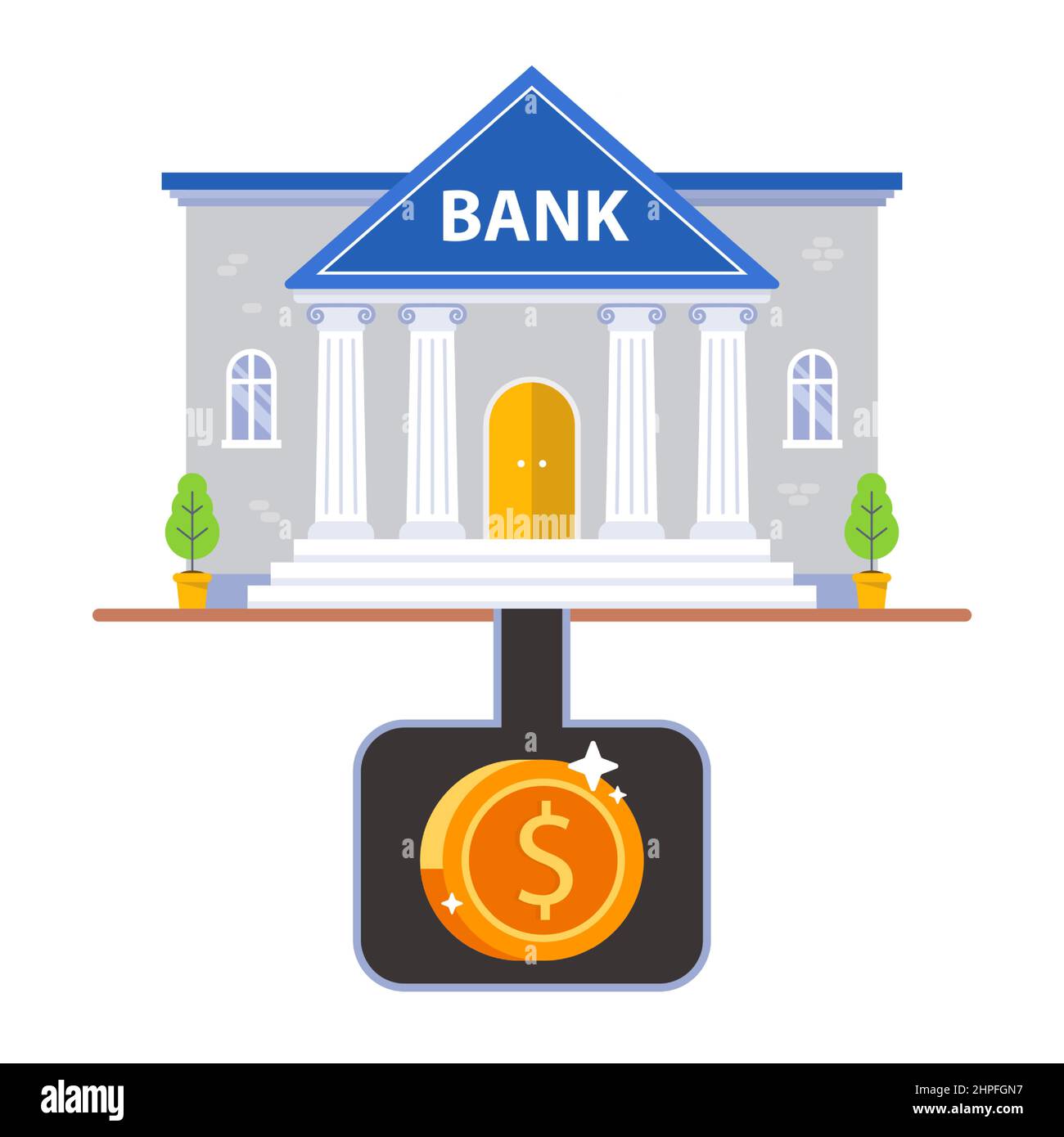 underground storage of money under the bank. flat vector illustration ...