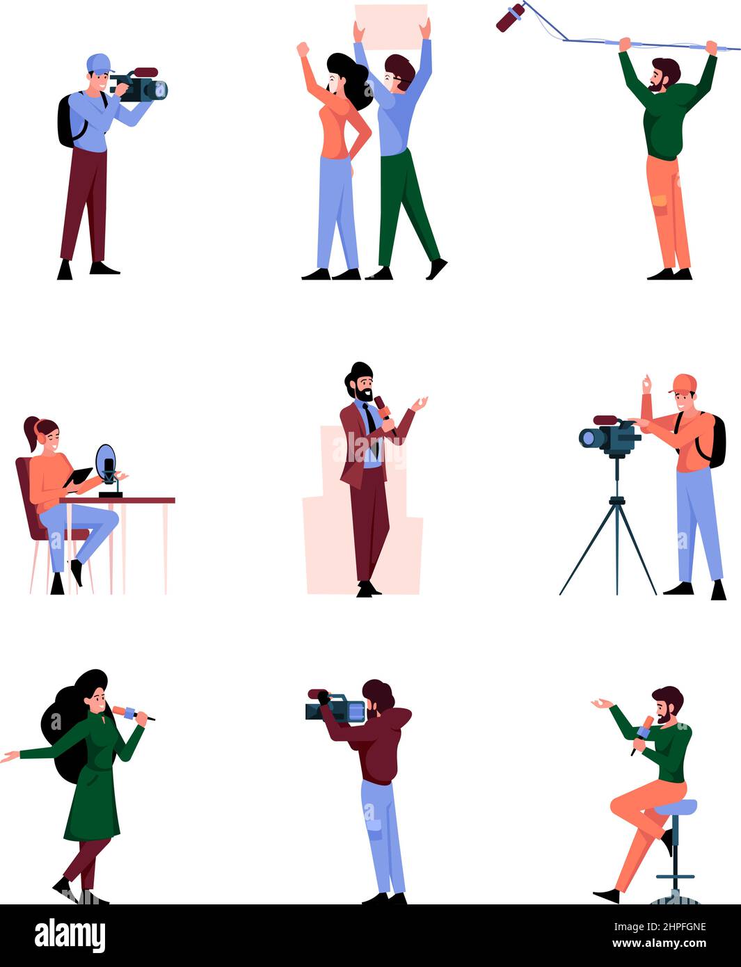 Cartoon studio microphones broadcast Cut Out Stock Images & Pictures ...