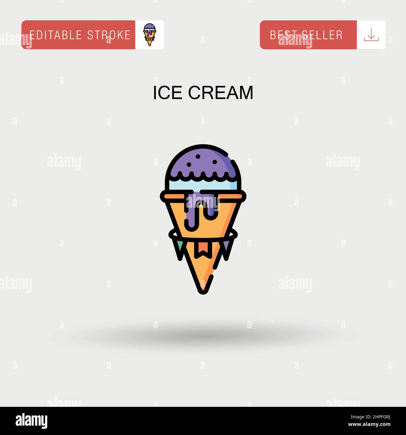 Simple ice cream vector hi-res stock photography and images - Alamy