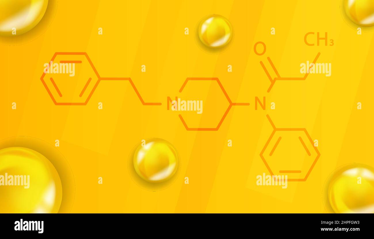 Fentanyl chemical formula. Fentanyl 3D Realistic chemical molecular ...