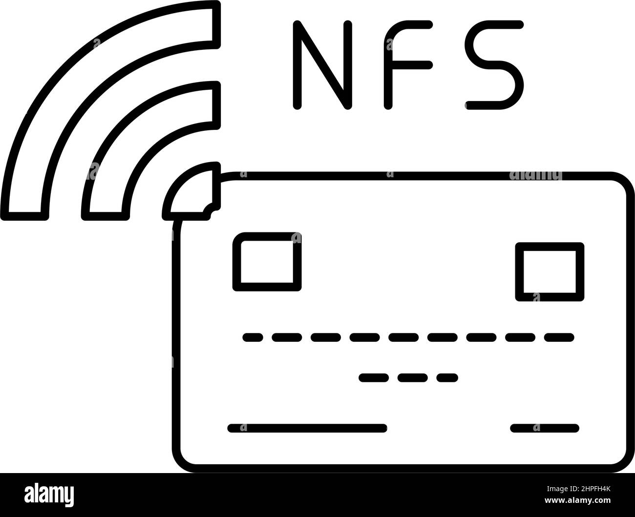 contactless nfc system card line icon vector illustration Stock Vector ...