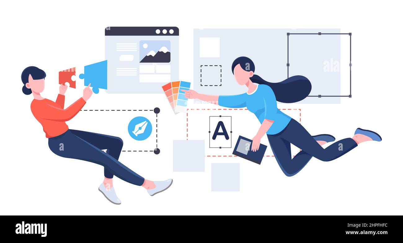 Two women laptop Stock Vector Images - Alamy