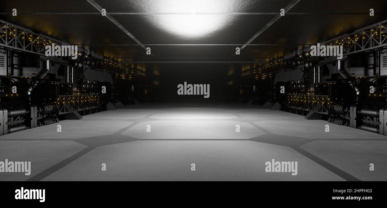 Sci-Fi Robotic Facility Laboratory Cosmic Dark Grey Colors Modern ...