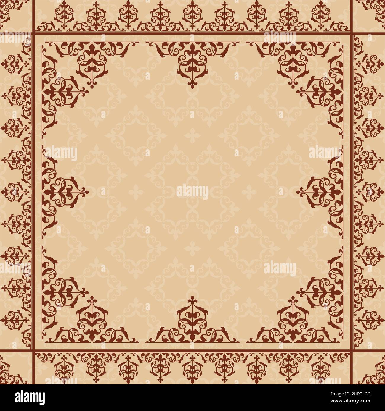 arabic ornament on light beige pattern - vector Stock Vector Image ...