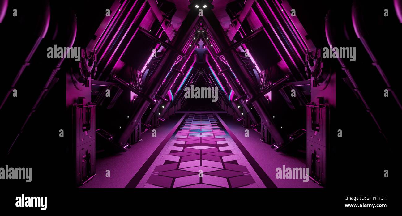 OuterSpace SciFi Corridor Hallway Hangar Interior Solid Concrete ...