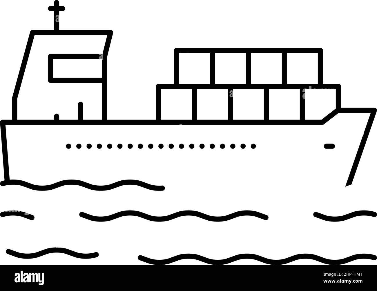 ship delivery containers line icon vector illustration Stock Vector ...