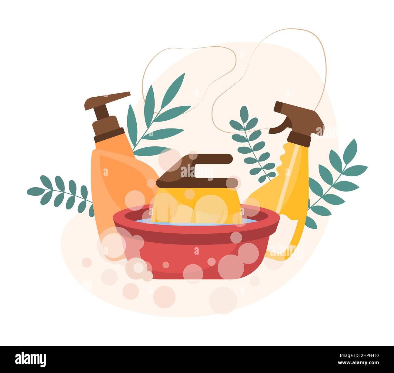 Plastic bucket foam cleaning Stock Vector Images - Alamy