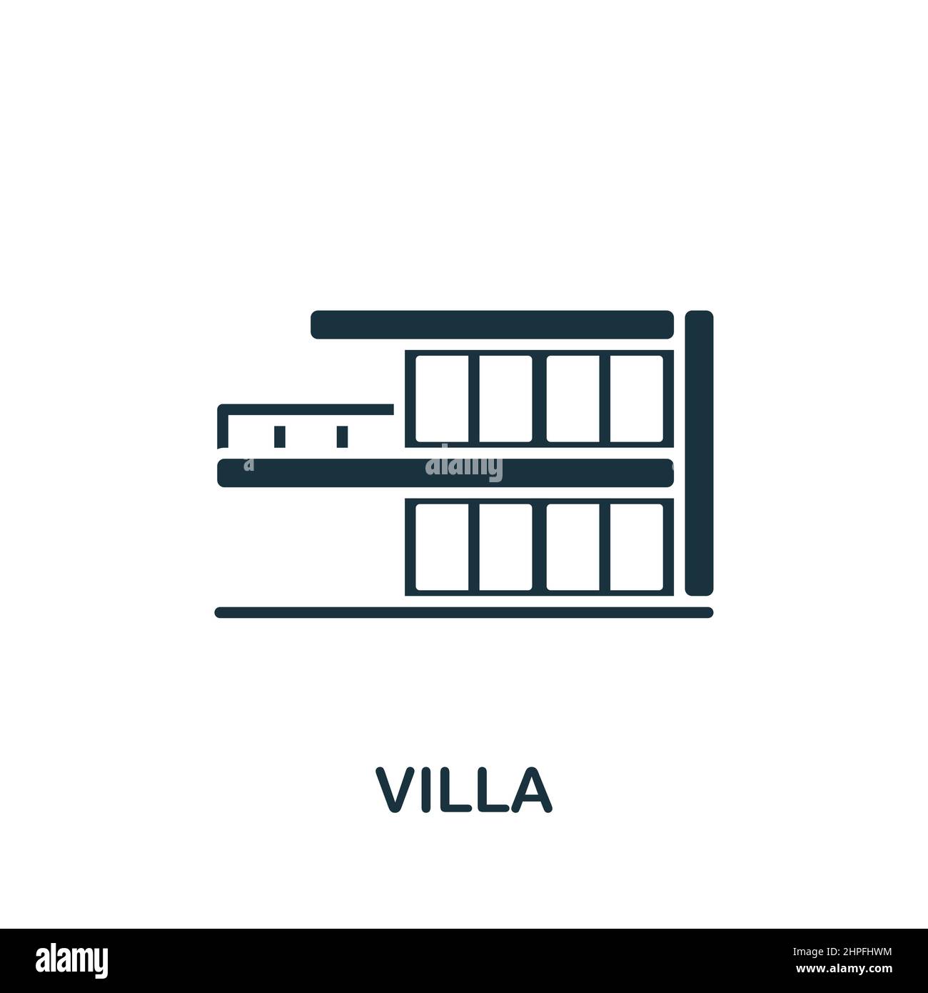 Villa icon. Monochrome simple icon for templates, web design and ...