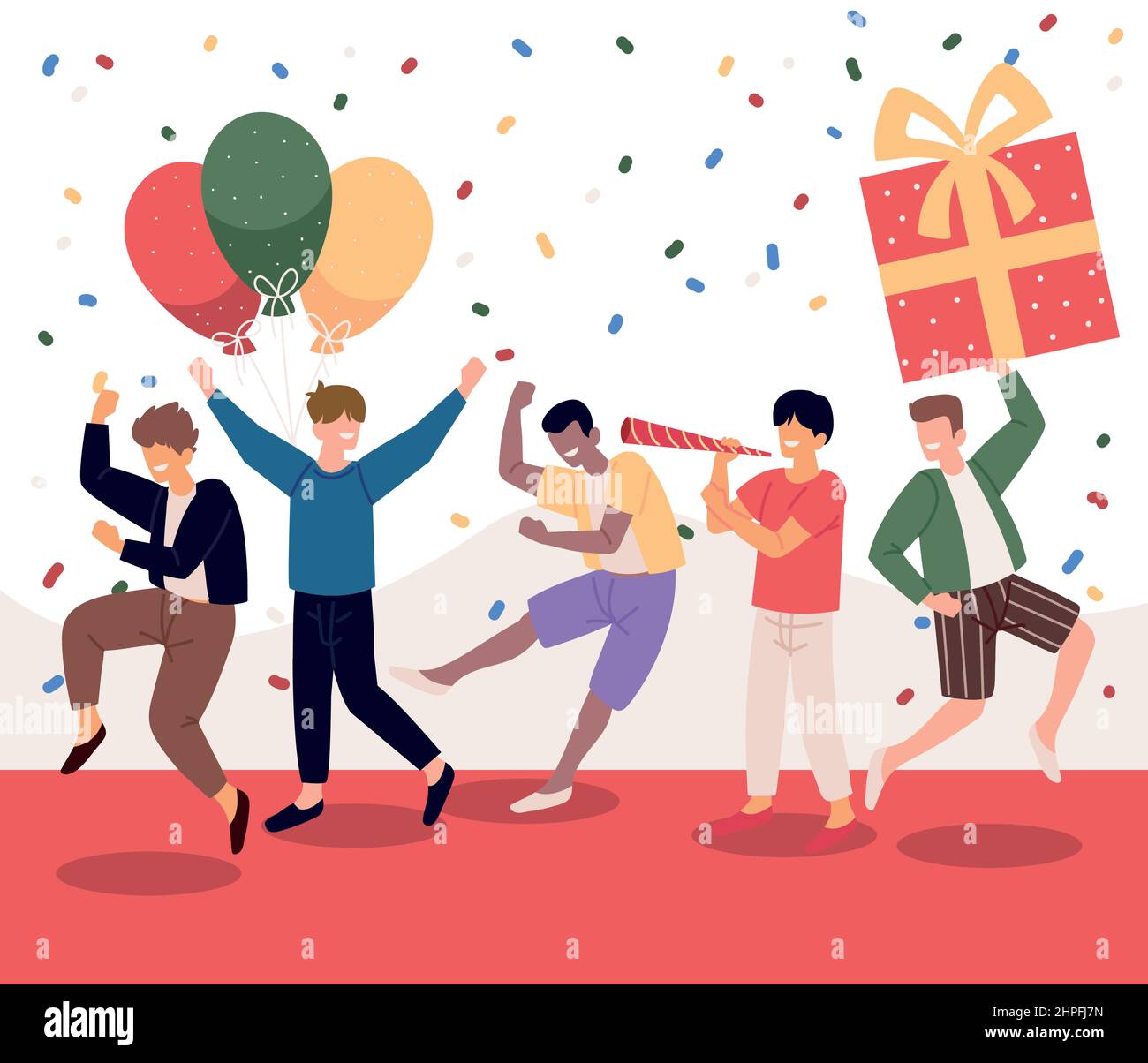 Cheerful birthday celebration friend Stock Vector Images - Alamy
