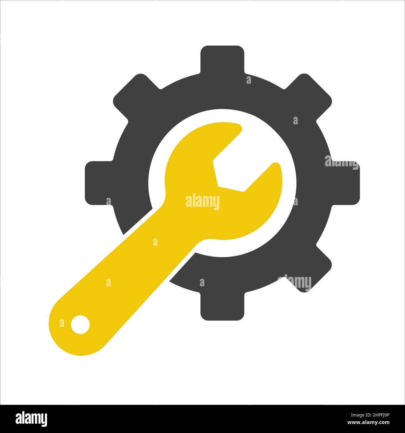 Wrench cogwheel gear on Stock Vector Images - Alamy