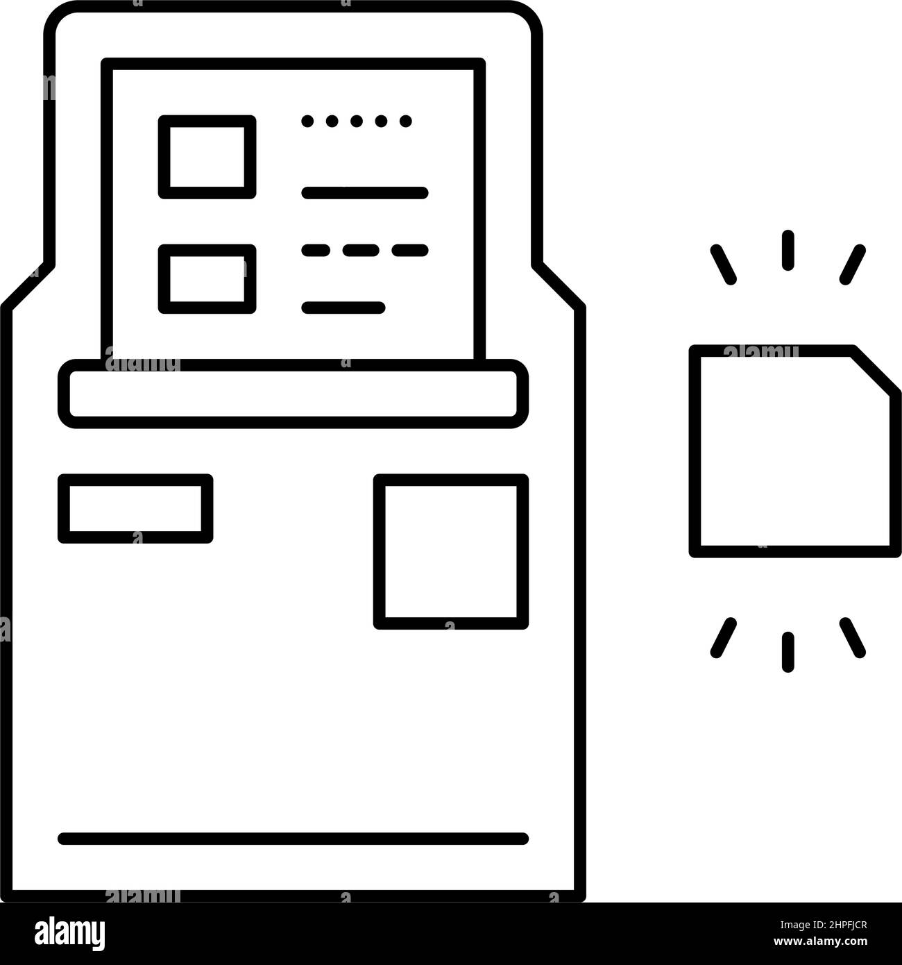 atm with rfid technology line icon vector illustration Stock Vector ...
