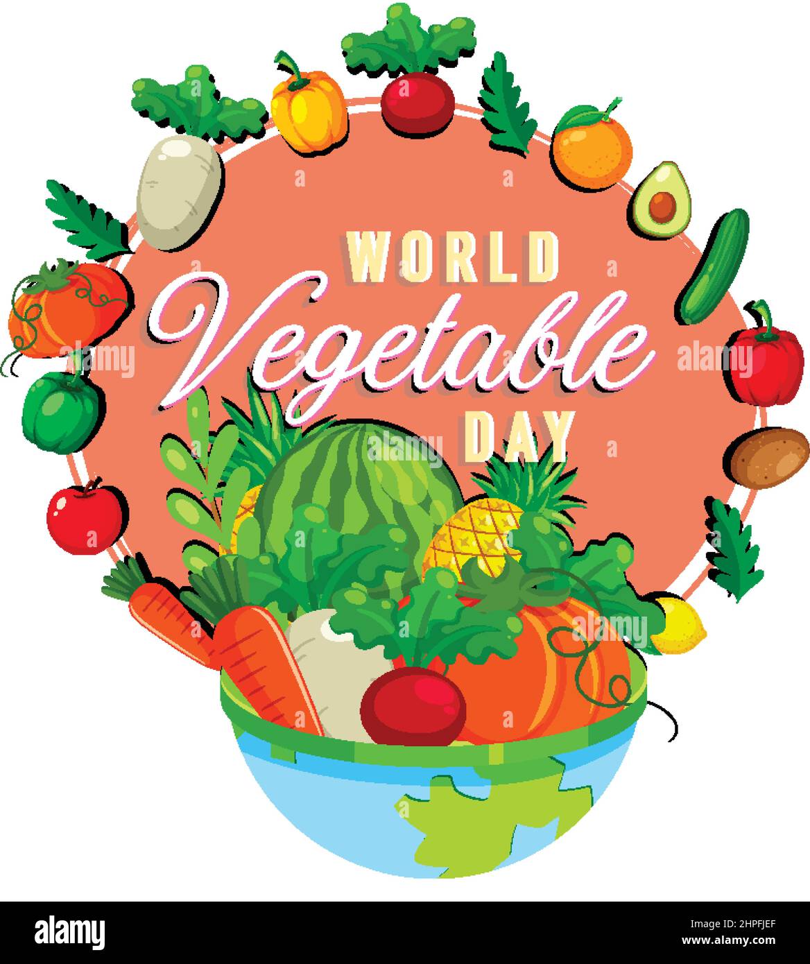 World Vegetable Day banner with vegetables and fruits illustration ...