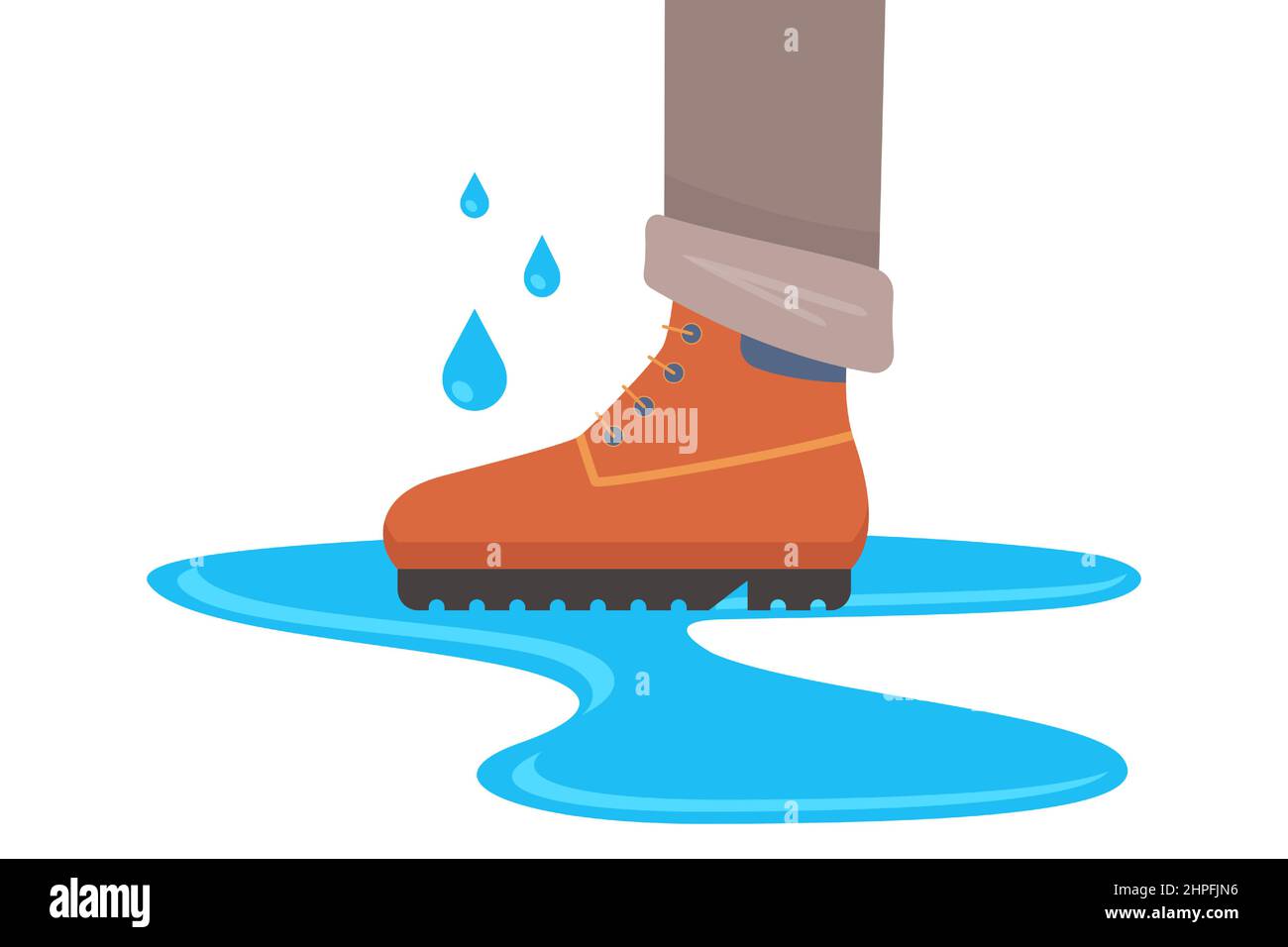 Splash puddle boot blue Stock Vector Images - Alamy