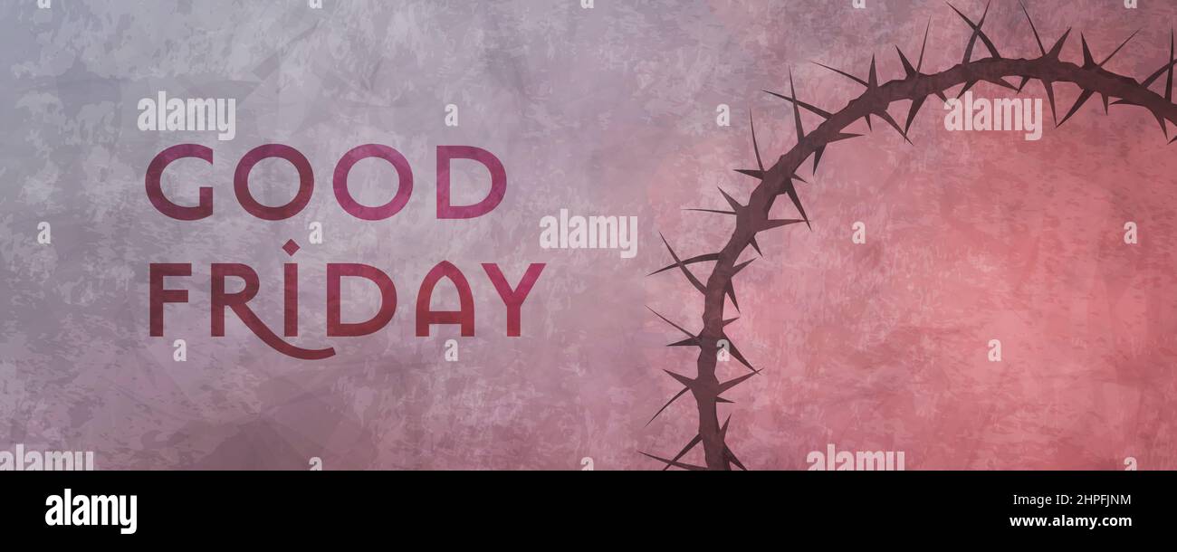 Good Friday over silhouette crown of thorns Christian symbol of the ...