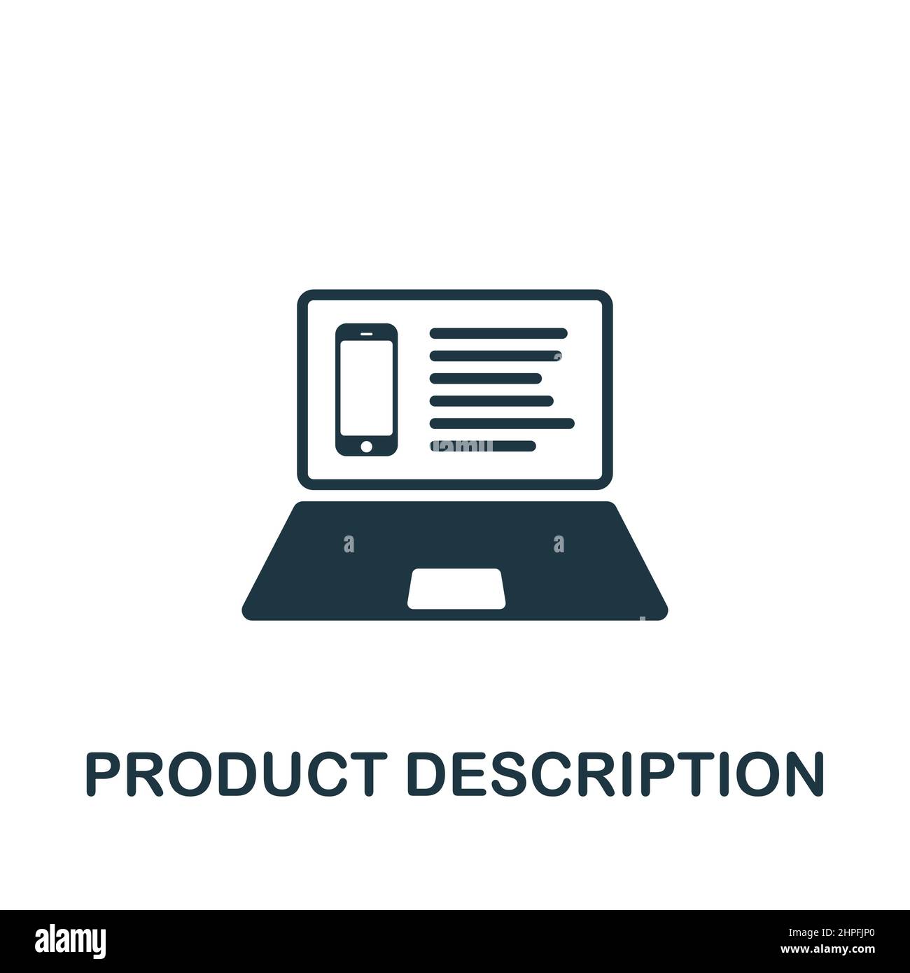 Product Description icon. Monochrome simple icon for templates, web ...