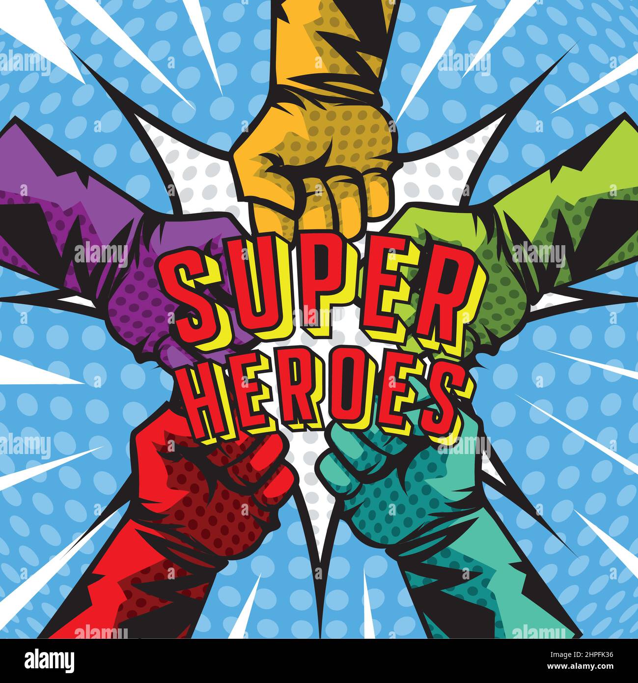 superheroes punch hands Stock Vector Image & Art - Alamy